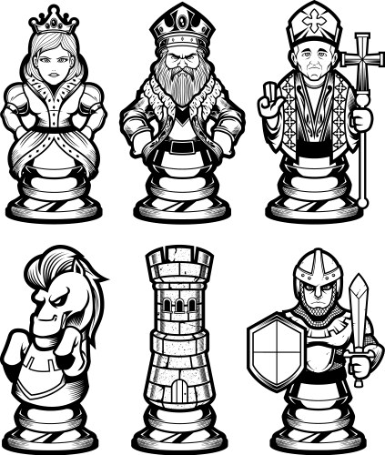 Chess cartoon Vector Images & Graphics for Commercial Use | VectorStock