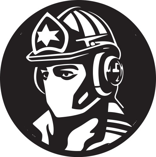 Detailed fire brigade symbol in graphic Royalty Free Vector