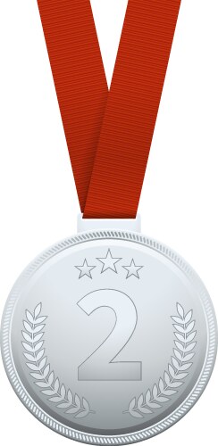 2nd place silver medal Royalty Free Vector Image