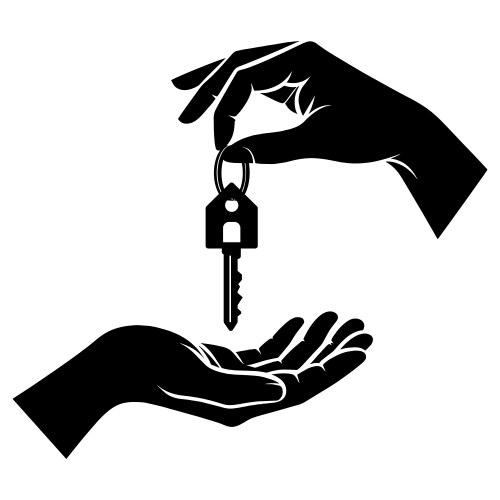 Hand giving key Royalty Free Vector Image - VectorStock