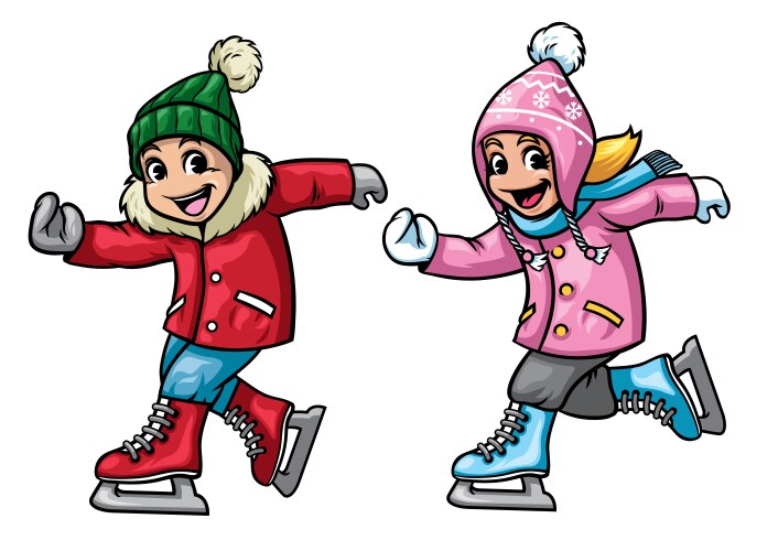 Active girl roller skating cartoon character kids Vector Image