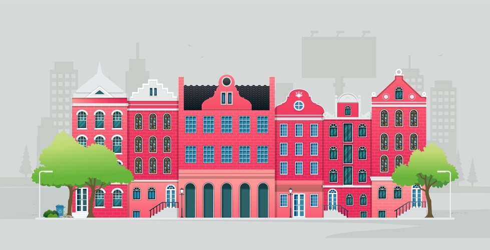 Old european abstract building and facade Vector Image