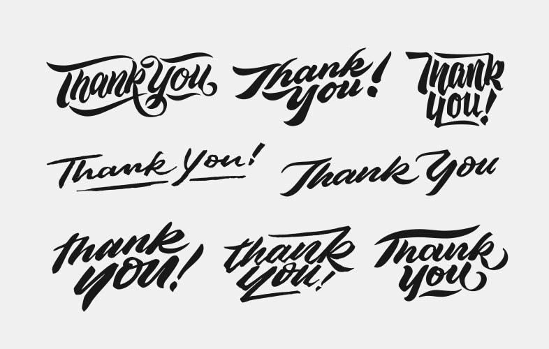 Thank you hand leterring Royalty Free Vector Image