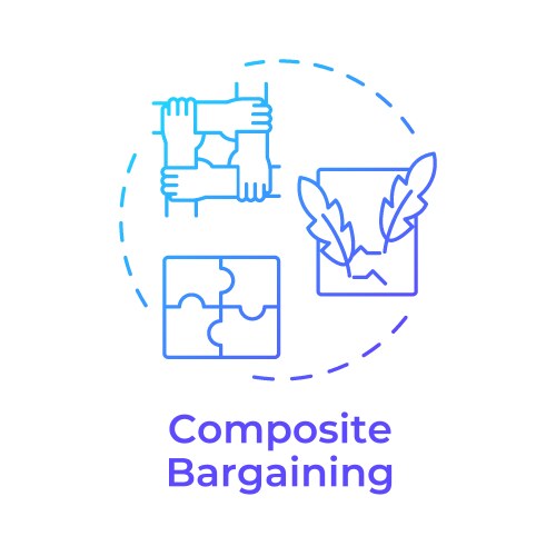 Productivity bargaining blue gradient concept icon