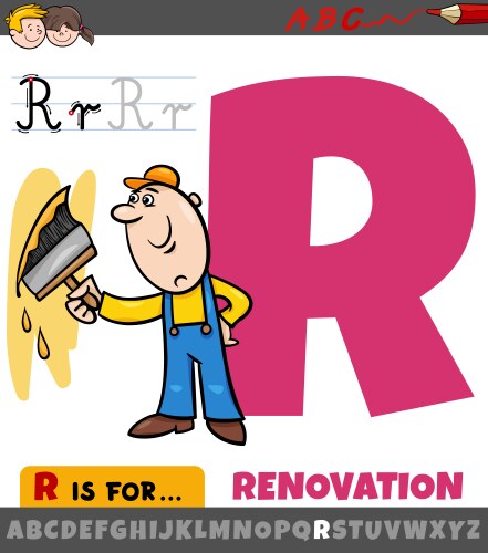 Learn to write letter r Royalty Free Vector Image