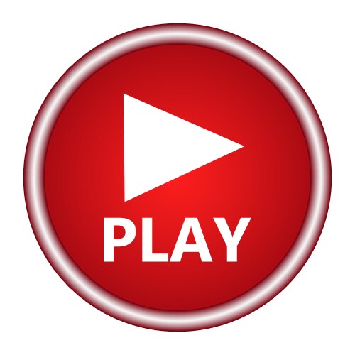 Red play button Royalty Free Vector Image - VectorStock
