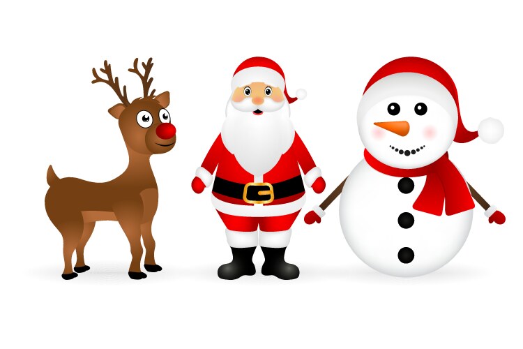 Santa calus his wife mrs claus and two reindeer Vector Image