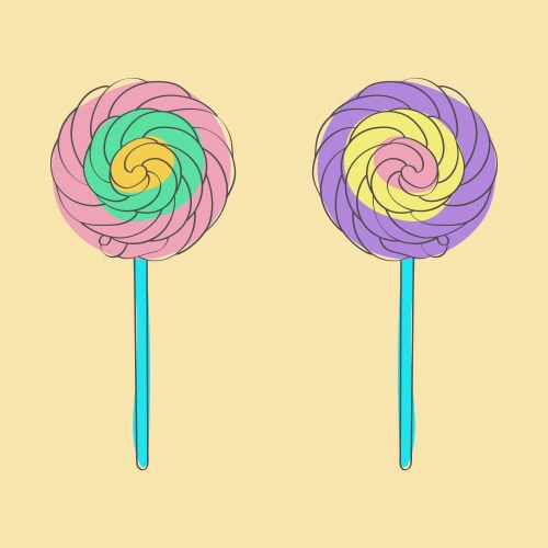 Group of lollipops stacked together Royalty Free Vector