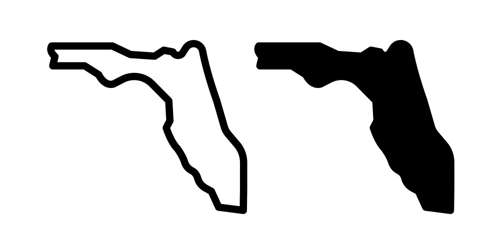 Florida Map Outline Vector Images (over 1,500)