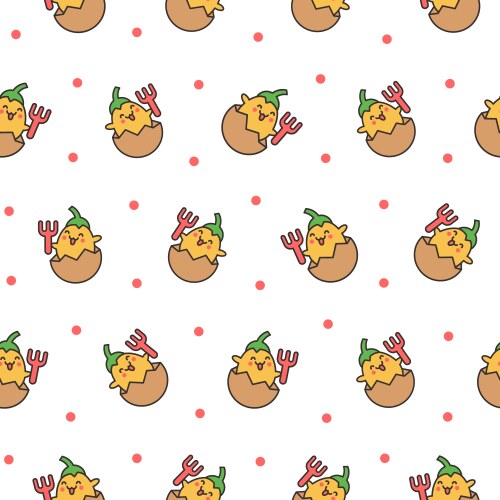 Kawaii yolk with funny face seamless pattern Vector Image