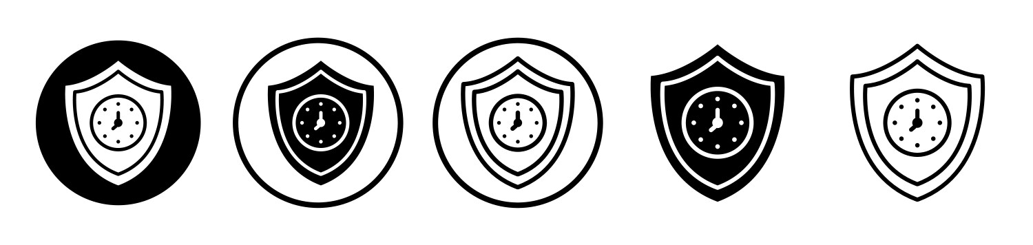 Long term icon set on white background Royalty Free Vector