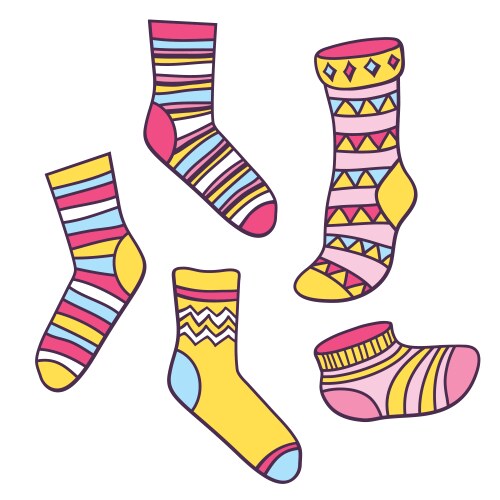 Children socks icon set Royalty Free Vector Image