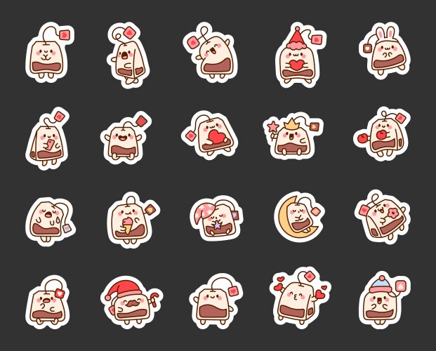 Milk tea with tapioca pearls sticker bookmark Vector Image