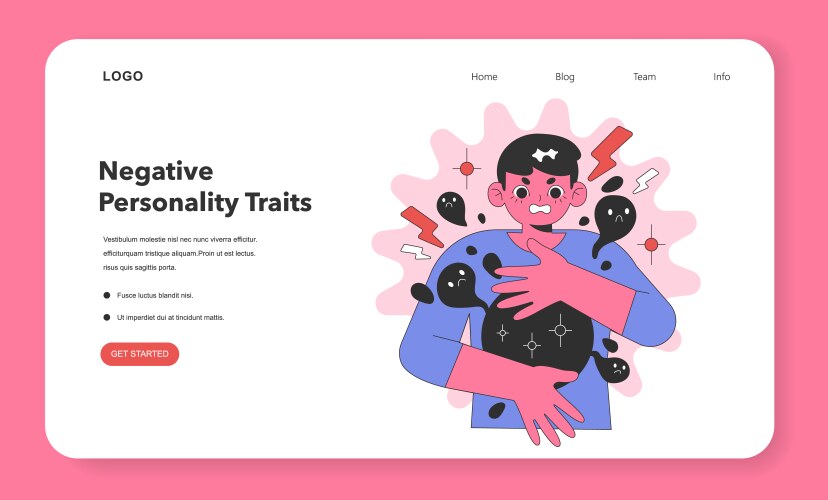Negative personality traits concept flat Vector Image