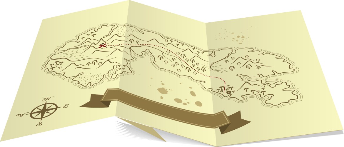 Ancient treasure map Royalty Free Vector Image