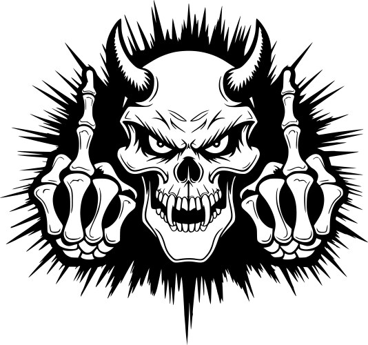 Skull Middle Finger Vector Images (36)