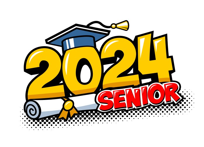 2024 graduate class logo Royalty Free Vector Image