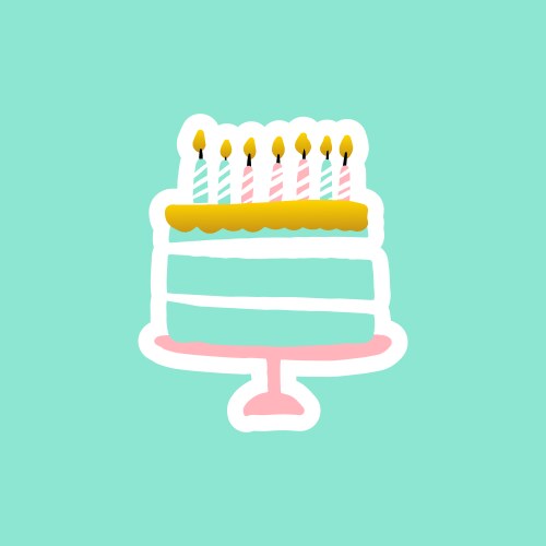 Birthday Cake Sticker Vector Images (over 3,700)