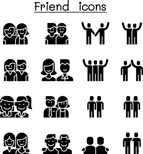 Friendship icon set Royalty Free Vector Image - VectorStock