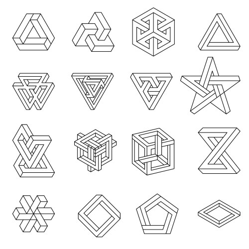Simple geometric 2d shapes school geometry Vector Image