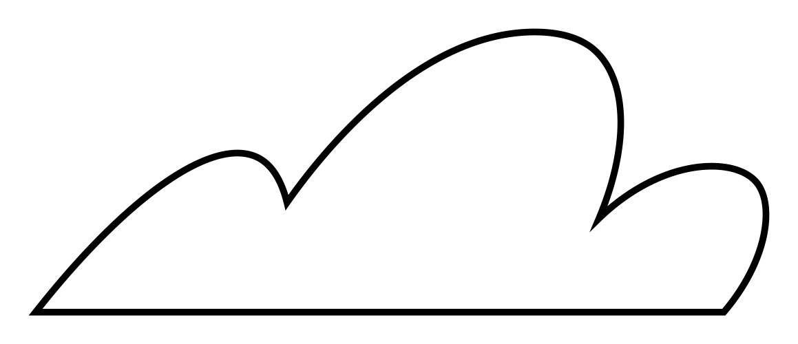 Simple black line drawing of a cloud outline on Vector Image