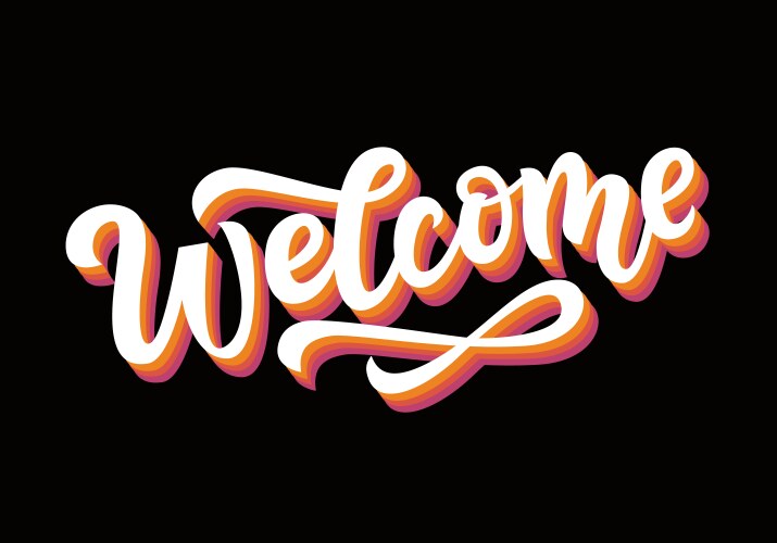 Welcome banner header lettering web poster slogan Vector Image