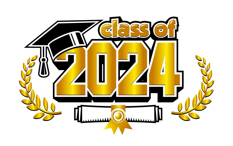 2024 graduate class logo Royalty Free Vector Image