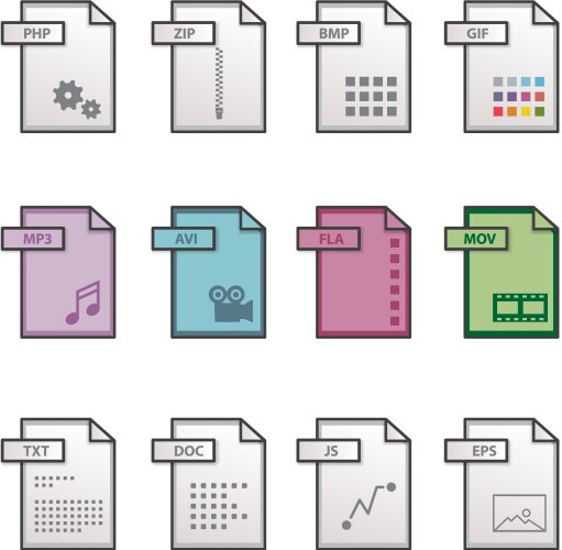 File extension sketch icons Royalty Free Vector Image