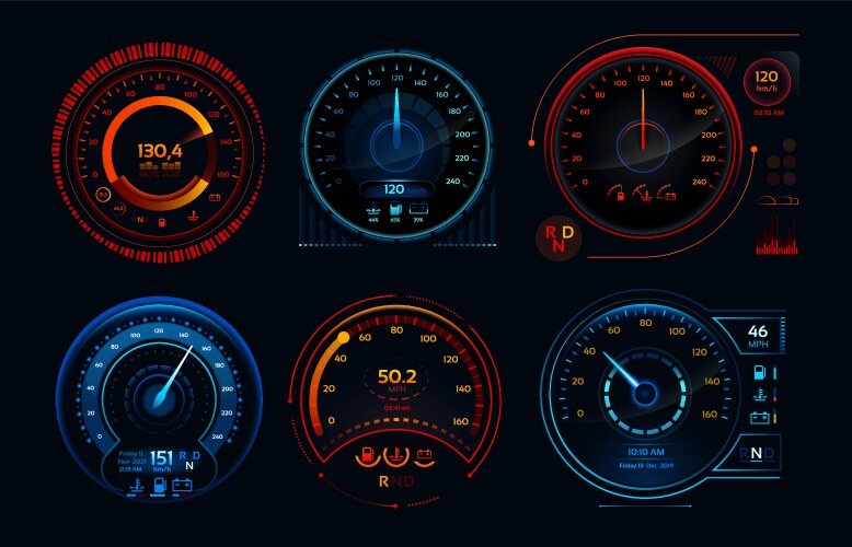 Sci-fi display circular elements hud futuristic Vector Image