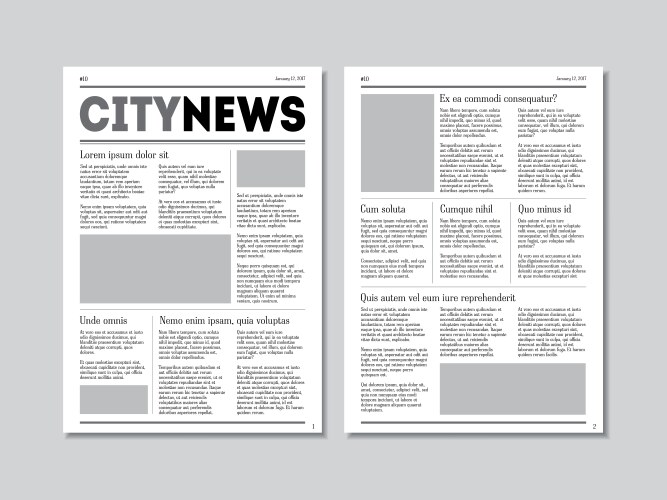 Newspaper pages template news paper headline Vector Image