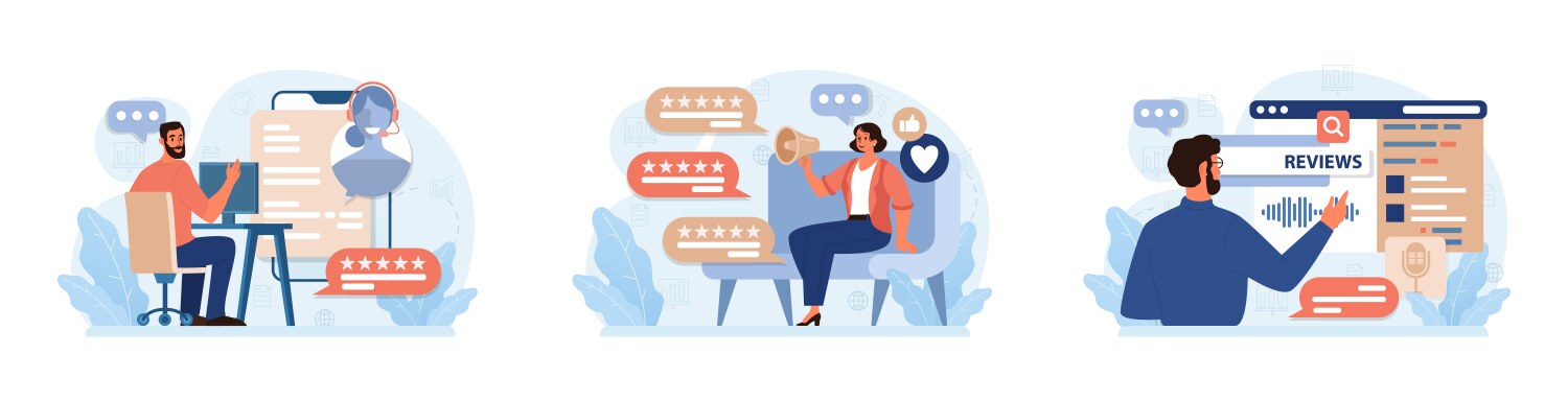 Online communication customer reviews consumer Vector Image