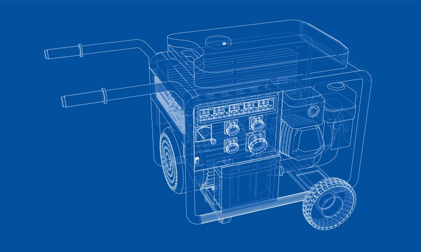 Container type generator structure blueprints Vector Image