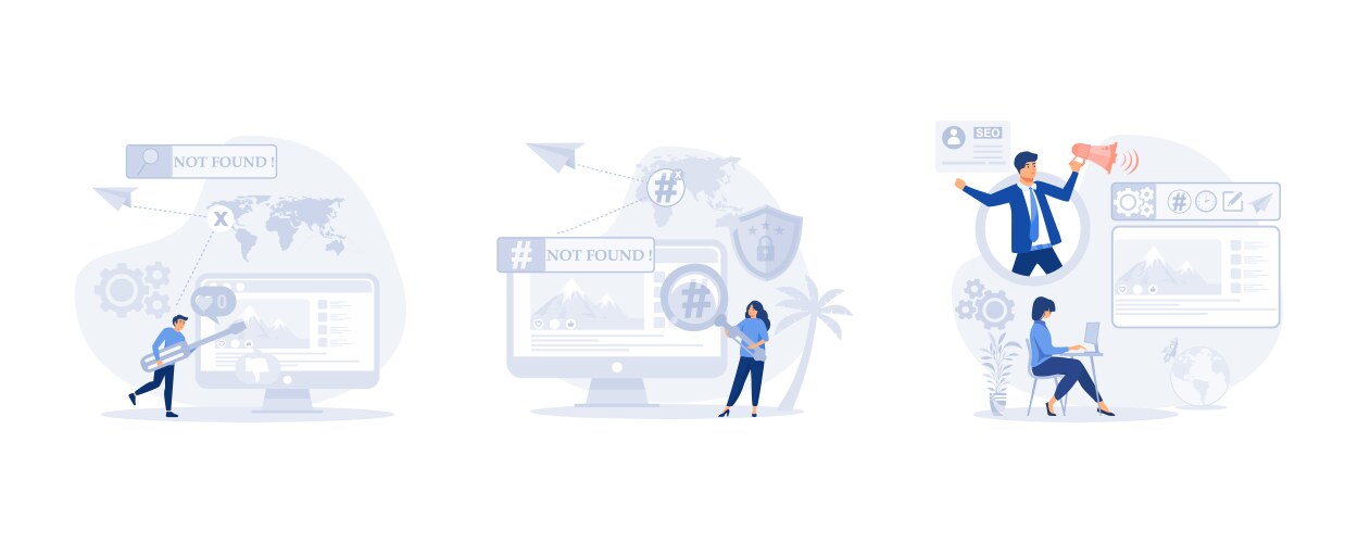 Blog Promotion Mistake Ineffective Keywords Vector Image