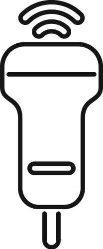 Wired barcode scanner icon showing retail Vector Image