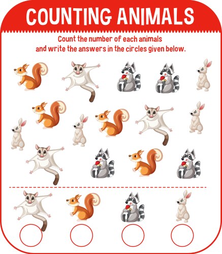 Counting lions animals educational game Royalty Free Vector