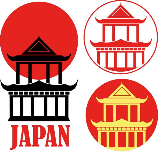 Japan temples japanese buildings shrines in kyoto Vector Image