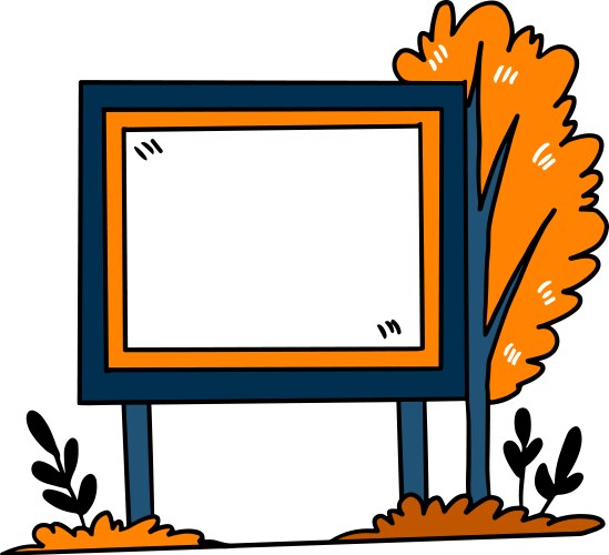 A tree is next to sign that blank Royalty Free Vector Image