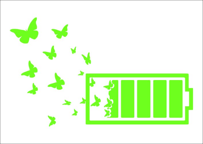 Long battery life information sign Royalty Free Vector Image