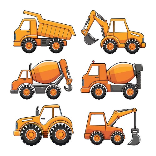 Construction Vehicles Set – Royalty-Free Vector | VectorStock