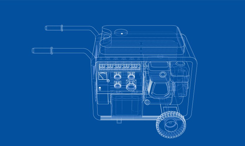 Container type generator structure blueprints Vector Image