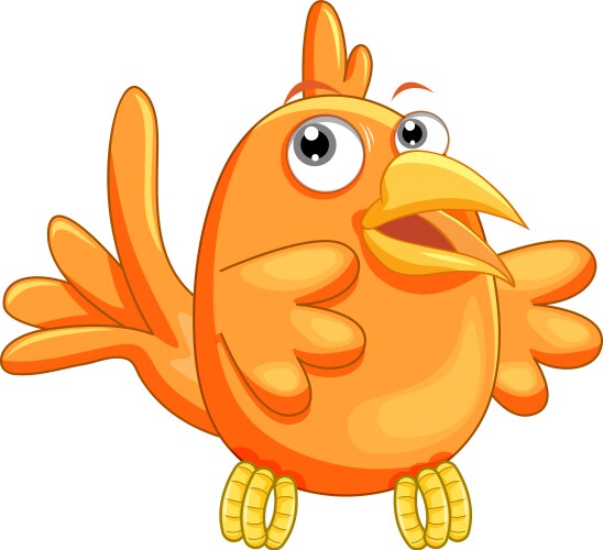 Cute orange bird cartoon Royalty Free Vector Image