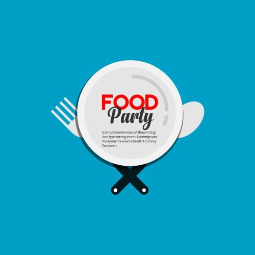 Food party logo template design Royalty Free Vector Image