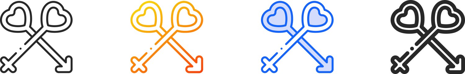 Gender equality iconthin linear gradient blue Vector Image