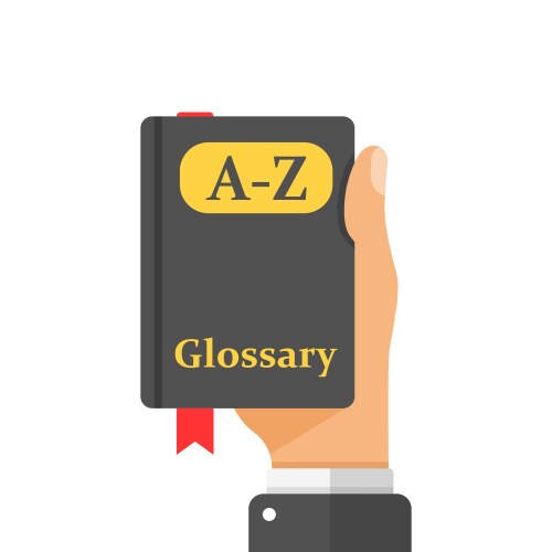 Glossary book icon in flat style guidebook Vector Image