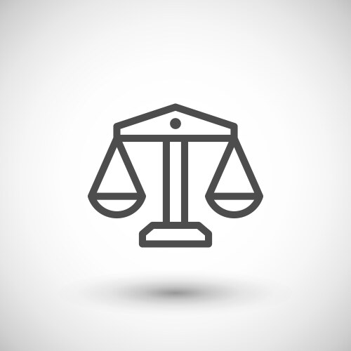 Justice icon scales on heraldic shield wreath Vector Image