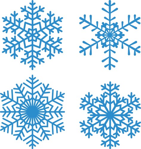Cartoon snowflakes collection 1 Royalty Free Vector Image