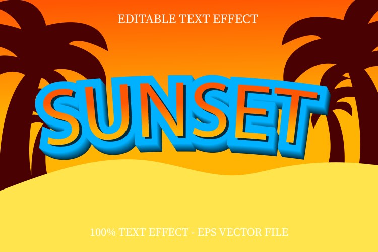 Sunset text effect modern style – Royalty-Free Vector | VectorStock