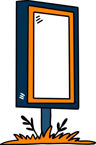 A tree is next to sign that blank Royalty Free Vector Image