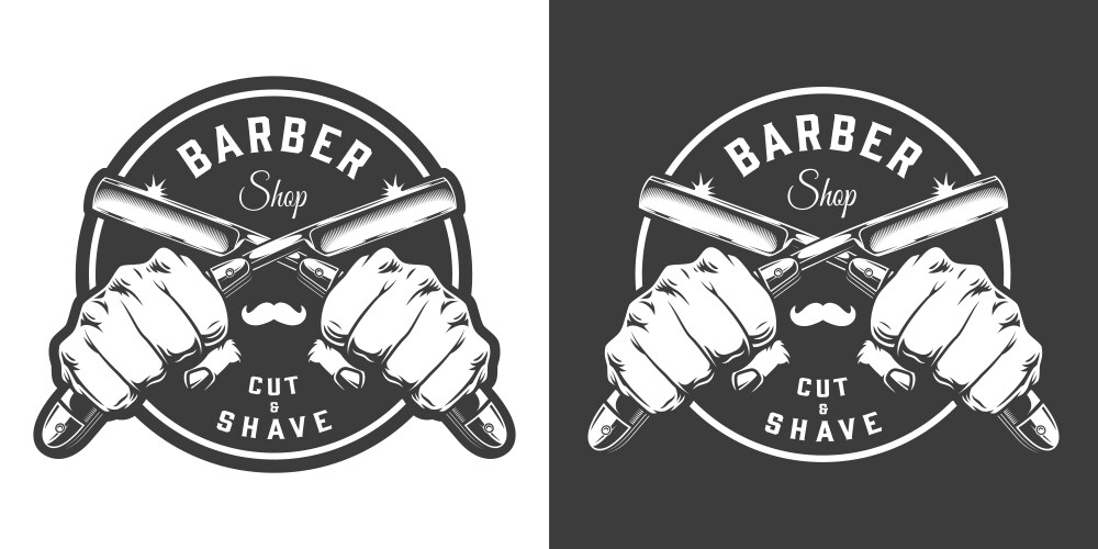 Crossed Straight Razor Designs