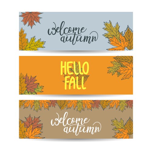 Tropical leaves banners exotic palm leaf banner Vector Image